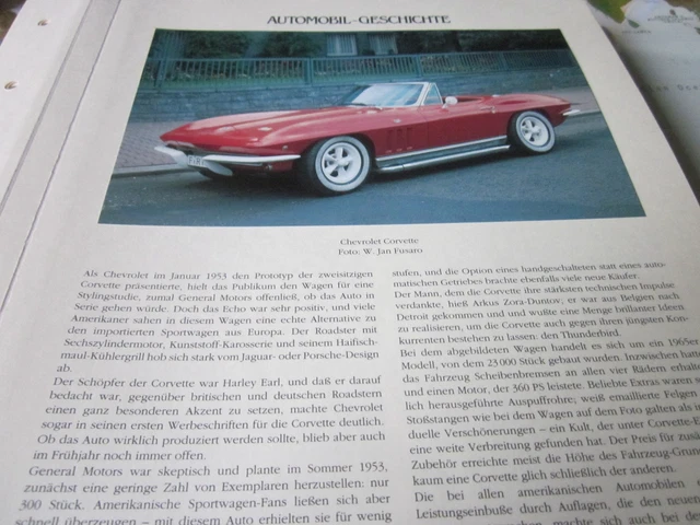 INTERNATIONALES AUTOMOBIL ARCHIV 1 Geschichte 1068 Cheverolet Corvette ...