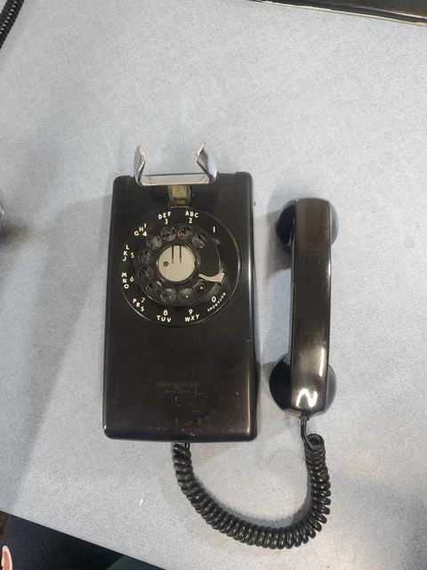 VTG 1960 ROTARY Metal Dial Telephone Western Electric Black Wall Mount 554 A/B £28.01 - PicClick UK