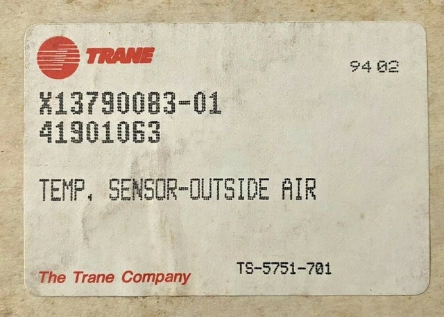 TRANE 41901063 ELECTRONIC Outside Air Temperature Sensor X13790083-01 ...