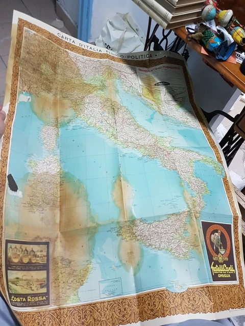 CARTINA GEOGRAFICA L'ITALIA omaggio ai clienti Fratelli Carli Oneglia ...