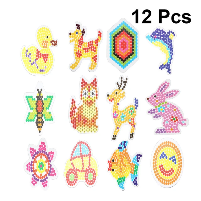 12PCS 5MM FUNNY Cartoon Fuse Beads Boards Clear Plastic Pegboards ...