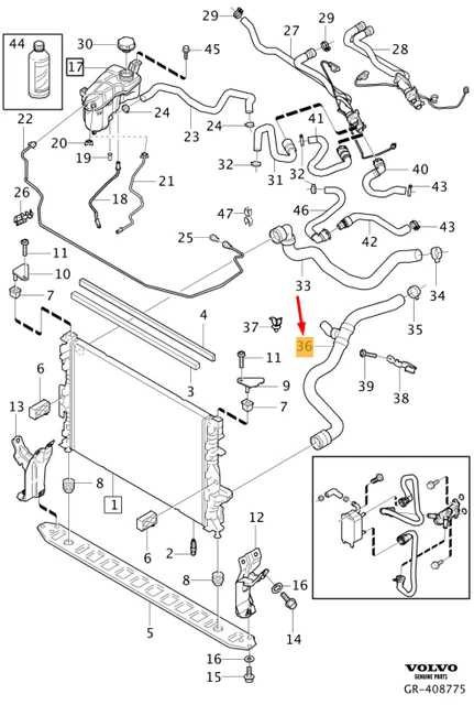 VOLVO V60 MK1 Radiator Lower Hose 31355201 NEW GENUINE $170.52 ...