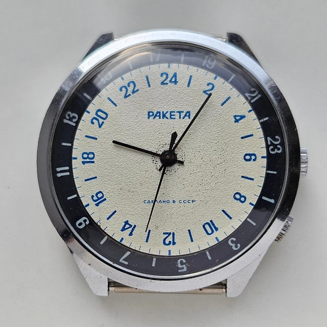 OROLOGIO DA POLSO vintage RAKETA 24 ORE ANTARTICO POLARE URSS URSS ...
