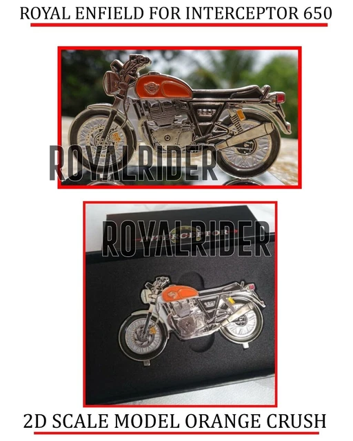 ROYAL ENFIELD INTERCEPTOR 650 "2D Scale Model" Orange Crush Color $29. ...