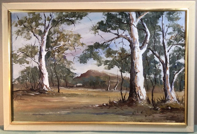 ARTIST SIMPSON AUSTRALIAN Bush Scene Framed Oil Painting 1970s $165.00 ...