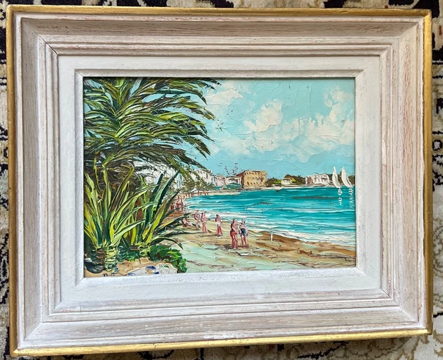 TABLEAU ROBERT GIOVANI la plage de Cannes EUR 50,00 - PicClick FR