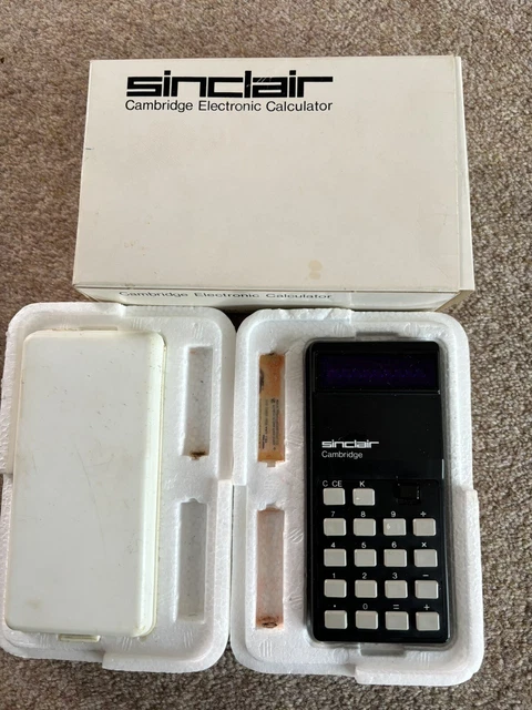VINTAGE 1970’S SINCLAIR Cambridge Calculator and Case. Boxed. Needs ...