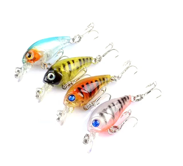 4X MINI HARDBODY micro Crankbait Fishing Lures Bream 35mm Small 3.5cm ...