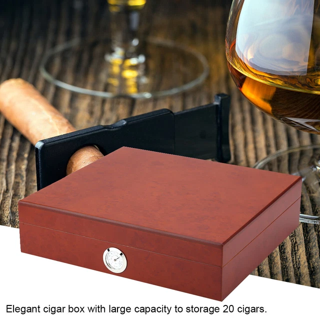 MINI PORTABLE HUMIDOR Cigar Box Wooden Cigarette Container Storage Case ...