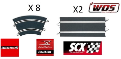 SCX 8 CURVAS + 2 Rectas Scalextric Nuevas 1/32 Digitalizables EUR 37,95 ...