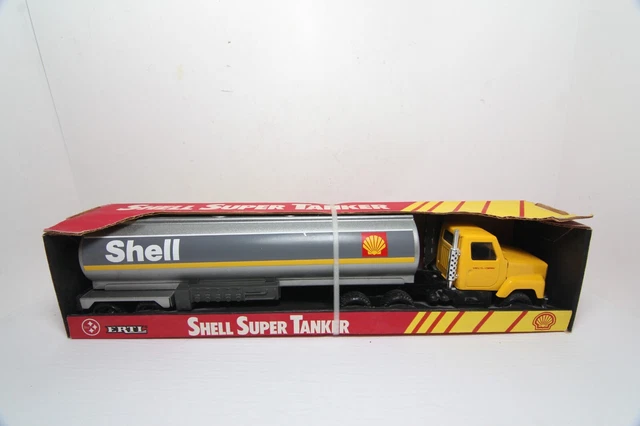 VINTAGE ERTL SHELL Super Tanker Semi Tractor Trailer in original box ...