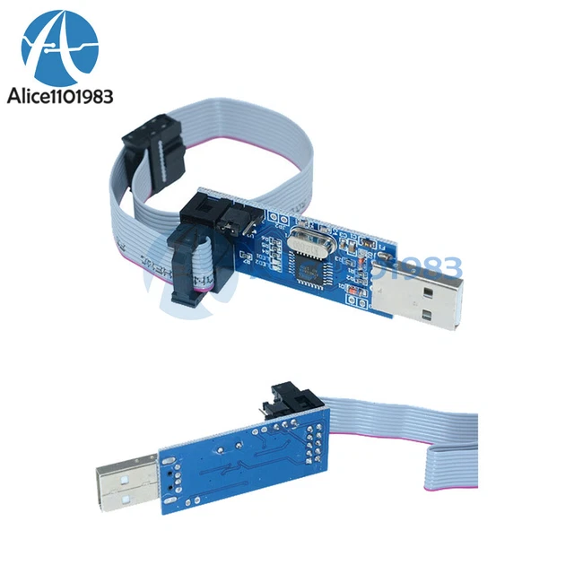 USBASP/USBISP AVR PROGRAMMER Adapter 10 Pin Cable USB ATMEGA8 ATMEGA128 ...