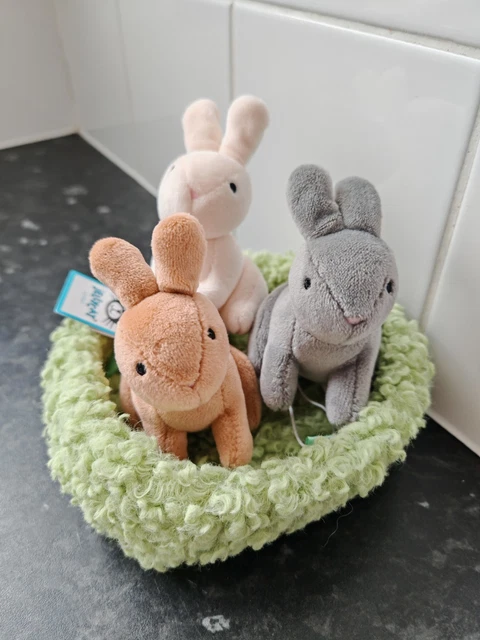 NEW JELLYCAT NESTING Bunnies Rabbit Soft Toy Plush BNWT Retired £60.00 ...