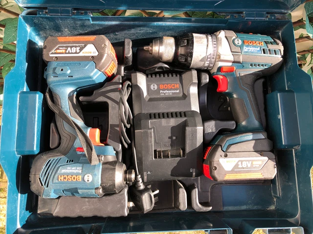 BOSCH PROFESSIONAL GSB 18VE-LI 18v hammer drill & GDR 18V-160 impact 4 ...