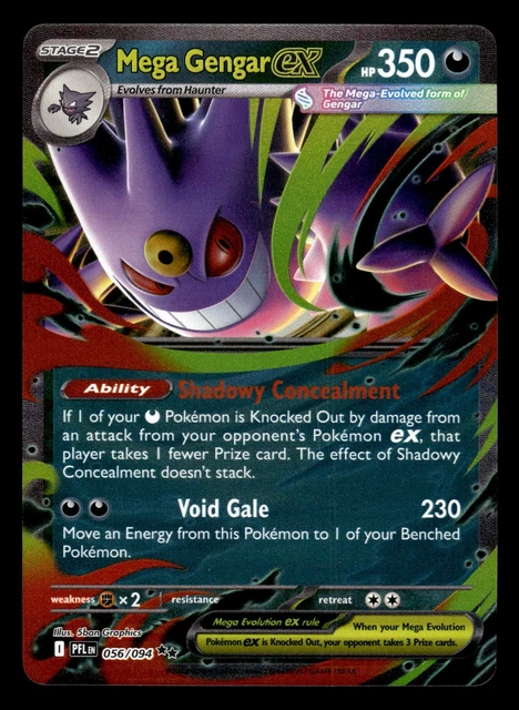 MEGA GENGAR EX 056/094 Double Rare Phantasmal Flames Pokemon Card £2.60 - PicClick UK