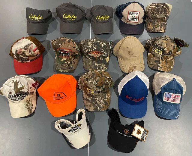 LOT OF 17 Camo Hunting Fishing SnapBack Adjustable Hat Caps Visors ...
