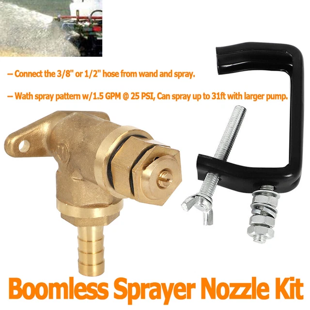 BRASS BOOMLESS BROADCAST Sprayer Nozzle Kit Spray UP To 31ft For UTV ...