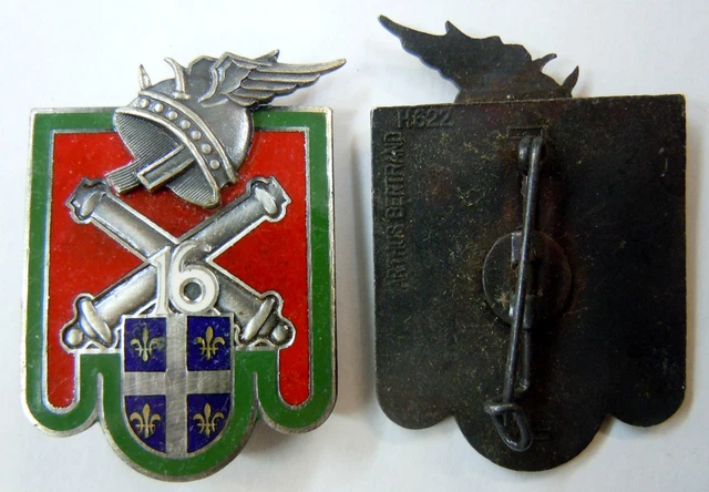 INSIGNE 16° RA émail grand feu Régiment d'Artillerie (Casque Gaulois ...