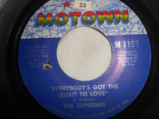&THE SUPREMES~&&EVERYBODY'S GOT THE""~Orig. 1970~FUNK~SOUL~R&B~7"" 45 ...