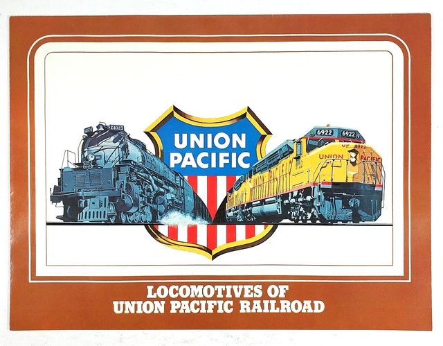 LOCOMOTIVES OF UNION Pacific Railroad Fold Out Poster Style 1970's 35 1 ...