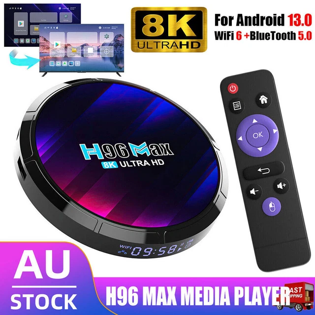 2024 WIFI6 TV Box 8K HD Android 13.0 5G 128GB Quad Core Smart Media Player BT AU $54.99 ...