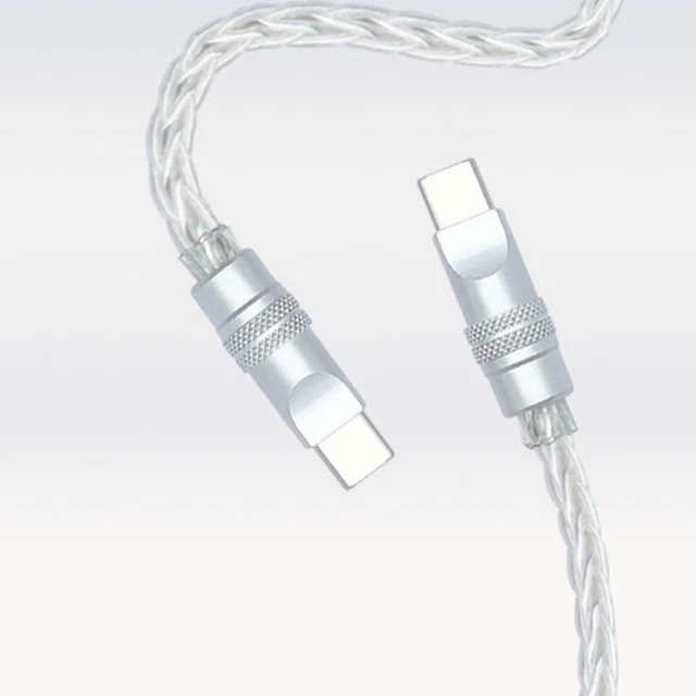 FAST SPEED TYPE C Braided Data Cable Featuring Eight Cored Silver ...