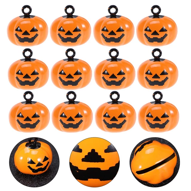 12 PCS PUMPKIN Shape Cartoon Pet Bells Copper Collar Pendant for Pets ...