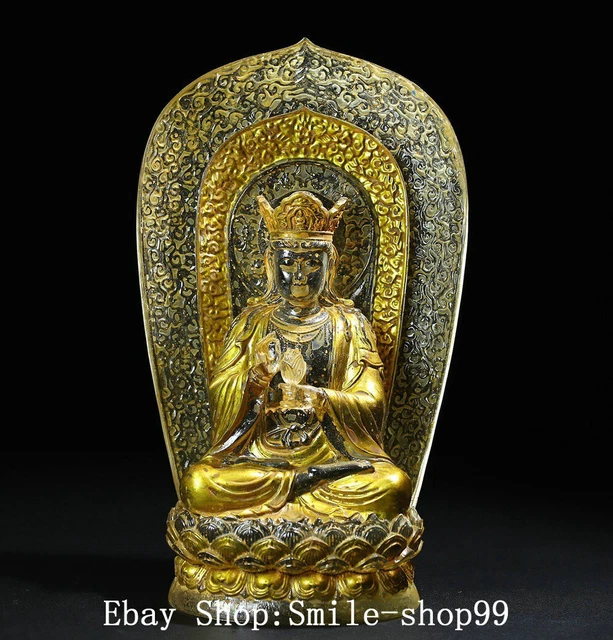 TIBET COLORED GLAZE Tang Seng San Zang Ksitigarbha Boddhisattva Buddha ...