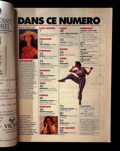 ELLE MAGAZINE JULY 1988 Elle MacPherson Fashion French Vintage £37.23 ...