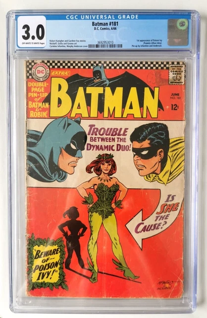 BATMAN #181 CGC 3.0 - 1st Appearance of Poison Ivy - DC Comics Silver ...