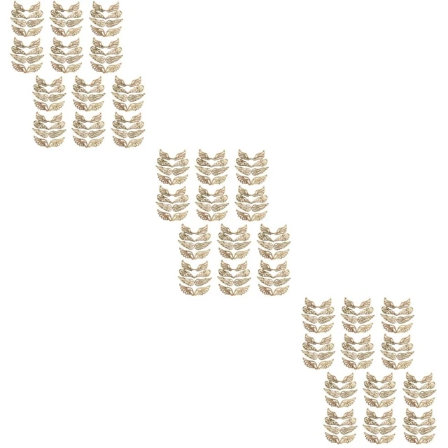 3 COUNT MINI Angel Wing Stickers Wings Craft Applique Baby Wooden ...