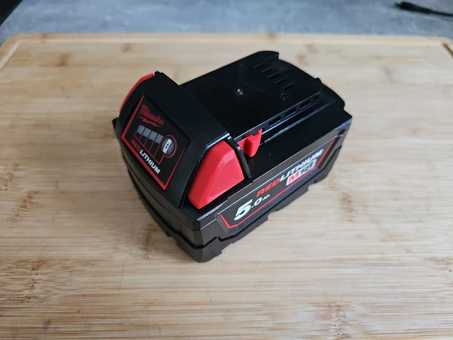 MILWAUKEE M18 5.0AH Red Lithium-Ion M18B5 Battery (Genuine Milwaukee ...