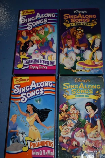 VHS LOT 8 Disney's Sing Along Songs Be Our Guest, Colors of the Wind ...