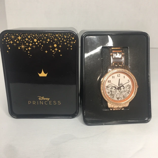 DISNEY PRINCESS CHARACTERS Rose Gold Tone Analog Watch Accutime New In ...