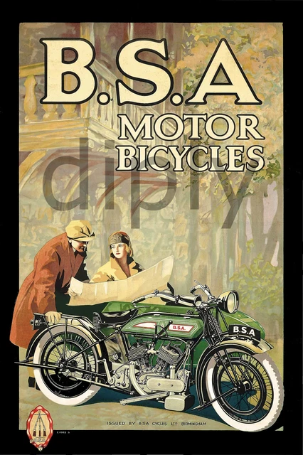 PLAQUE ALU DECO Affiche Moto Becane Motor Bicycles Bsa 2 Roues EUR 33 ...