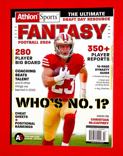 ATHLON 2024 NFL FANTASY FOOTBALL GUIDE Christian McCaffrey 49ERS SAN ...