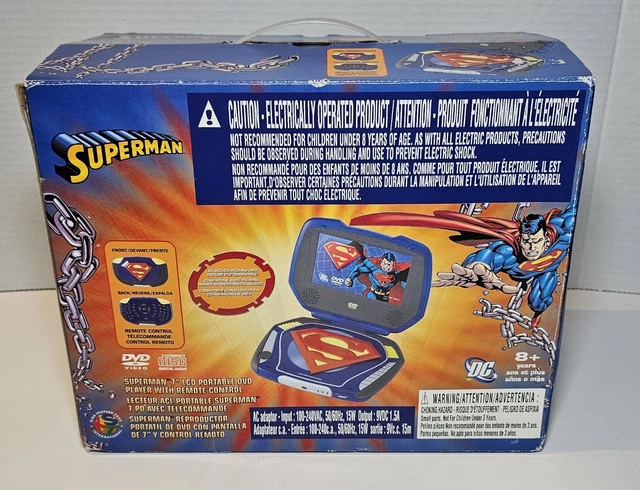 KIDS STATION SUPERMAN DVD Player Model #KSU744C With Remote Open Box ...