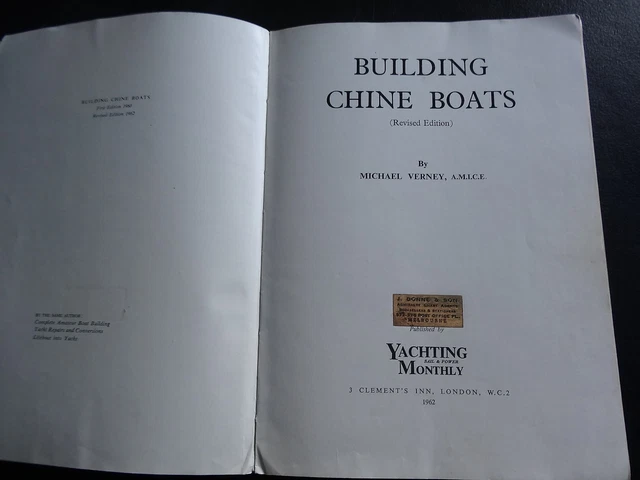 BUILDING CHINE BOATS Book Yachting Monthly 1962 Verney Nautical Boat ...