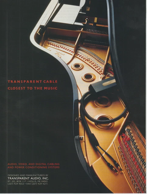 1996 TRANSPARENT AUDIO Print Ad Poster 8"x10.75" Audio Video Digital ...