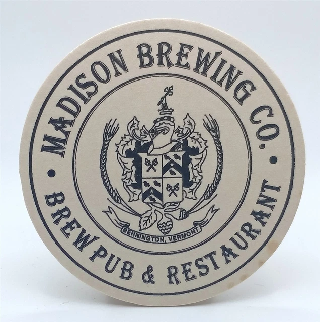 MADISON BREWING BREWPUB and Restaurant Beer Coaster-Bennington Vermont ...