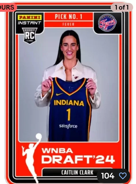 2024 PANINI INSTANT WNBA Draft Night #1 Caitlin Clark RC ROOKIE FEVER ...