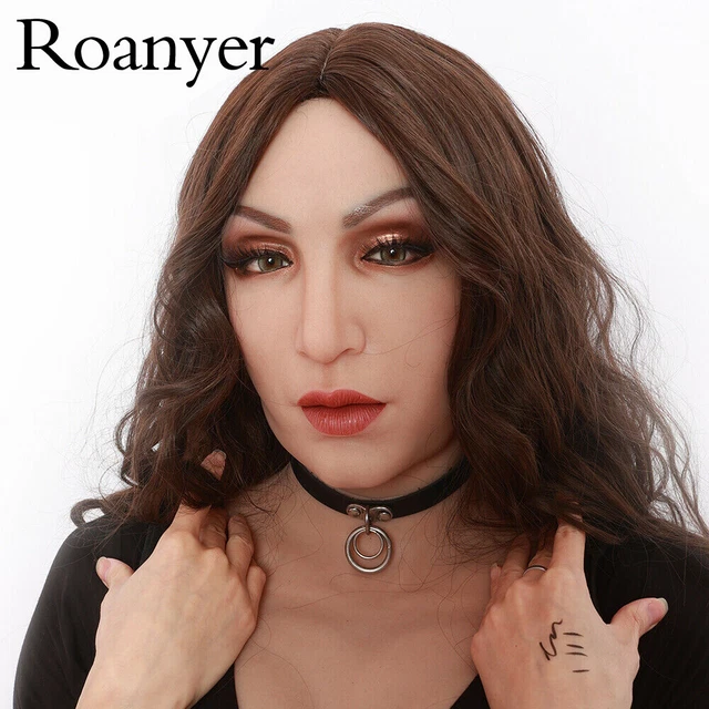 ROANYER SILICONE FEMALE Head Mask Realistic Face Betty Mask ...