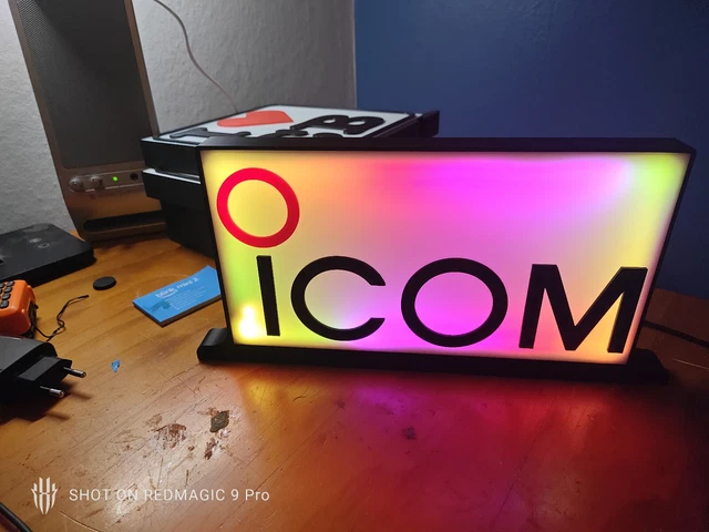 LOGO LIGHT BOX 3D Printed USB LED HamRadio ICOM EUR 35,00 - PicClick FR