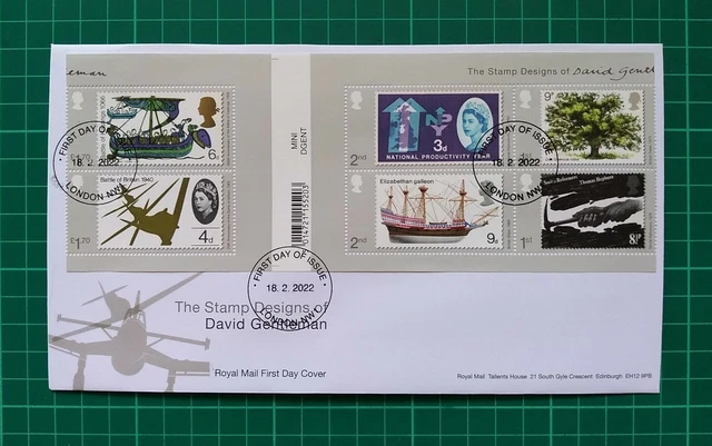 2022 THE STAMP Designs of David Gentleman Horizontal Miscut Miniature ...