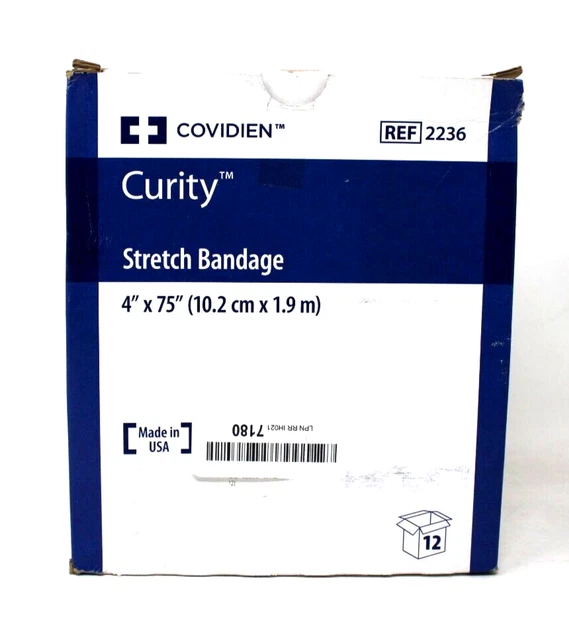 COVIDIEN 2236 CURITY Stretch Bandage Sterile 4" x 75" - 12/BX $10.99 ...