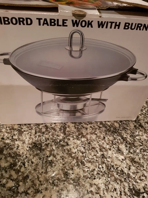 BODUM CHAMBORD cast iron table wok with burner £25.00 - PicClick UK