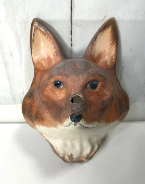VINTAGE ENGLISH BABBACOMBE Pottery Fox Head Scissor/ String Holder ...