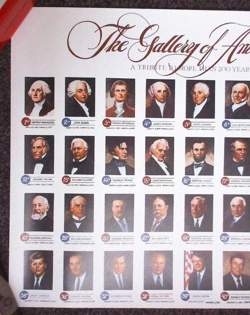 &THE GALLERY OF AMERICAN PRESIDENTS" 11" x 17" Poster (1978)~Excellent ...
