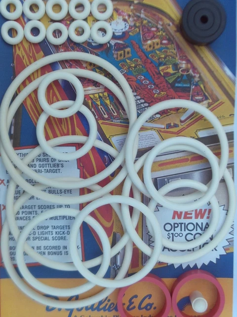 GOTTLIEB-TOTEM PINBALL KIT Elastic Rubber-Pinball Rubber Kit £20.58 ...