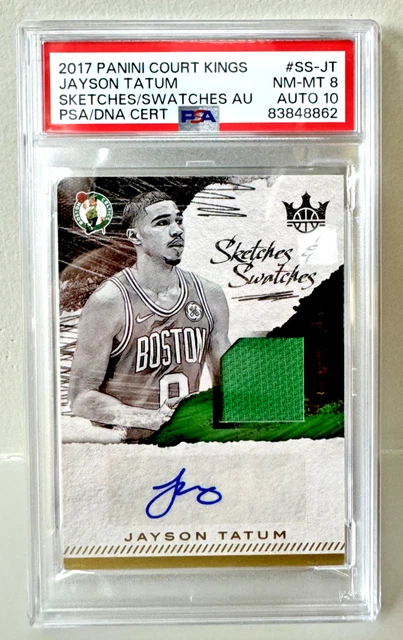 JAYSON TATUM 2017 PANINI COURT KINGS Schizzi & Campioni Toppa /299 PSA ...